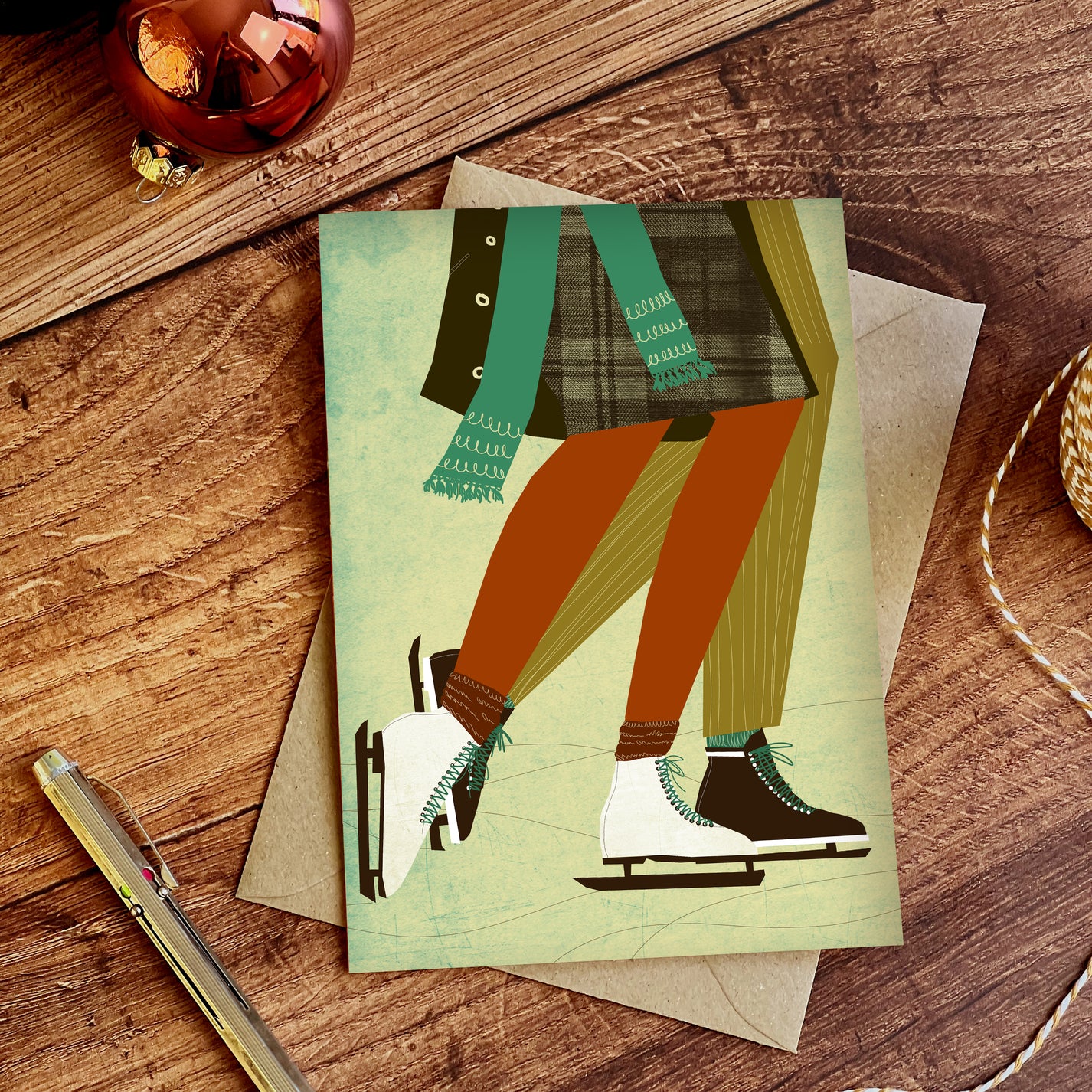 Ice Skating Christmas Card – Emy Lou Holmes