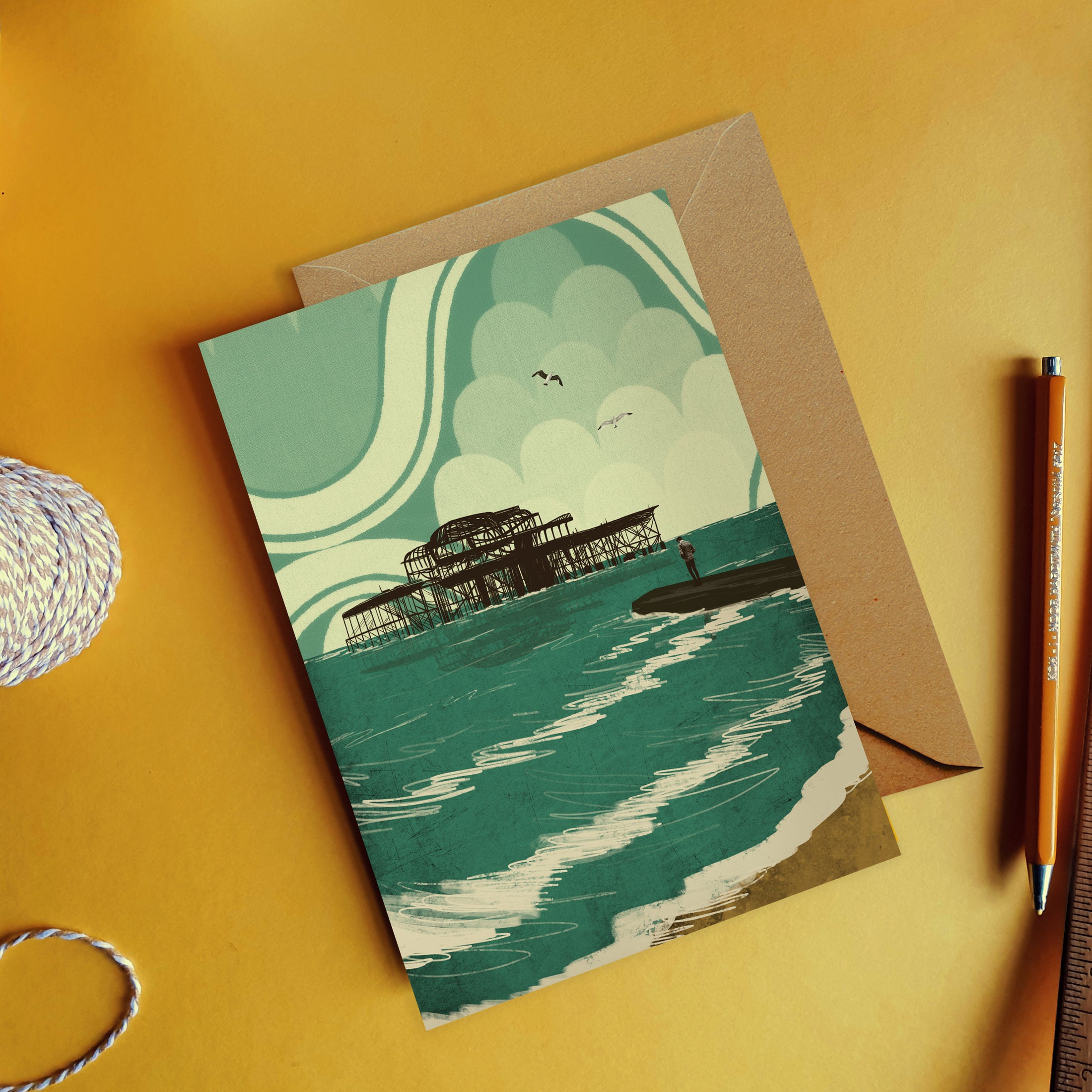 Brighton West Pier Card – Emy Lou Holmes